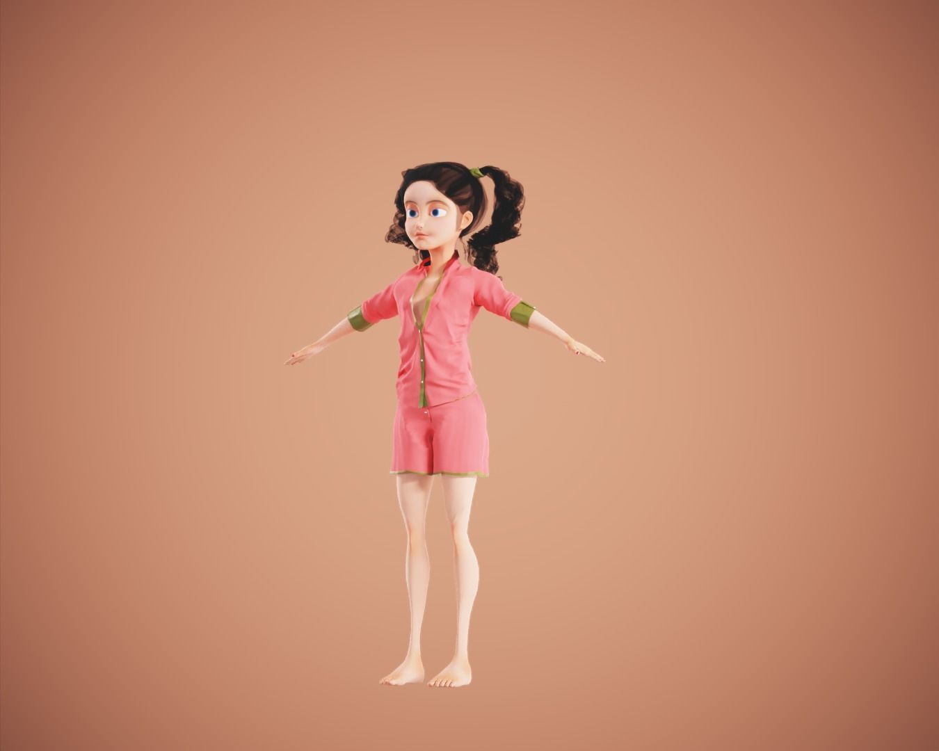 cartoon girl 3D model rigged | CGTrader