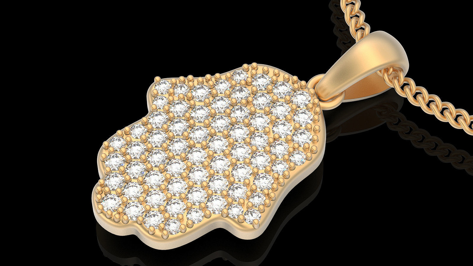 Hamsa pendant silver gold printable jewelry 3D model 3D model 3D ...