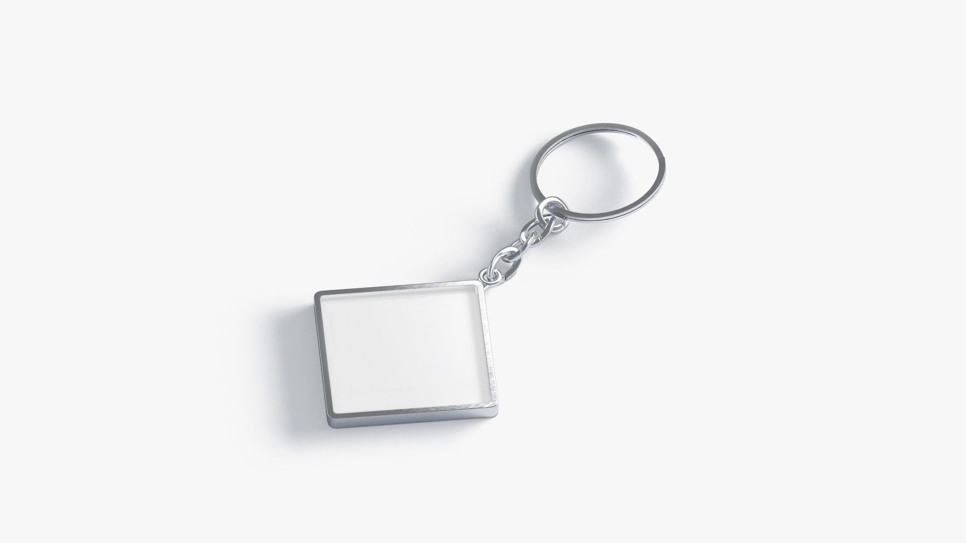 3D model White Rhombus Keychain - key tag holder VR / AR / low-poly ...