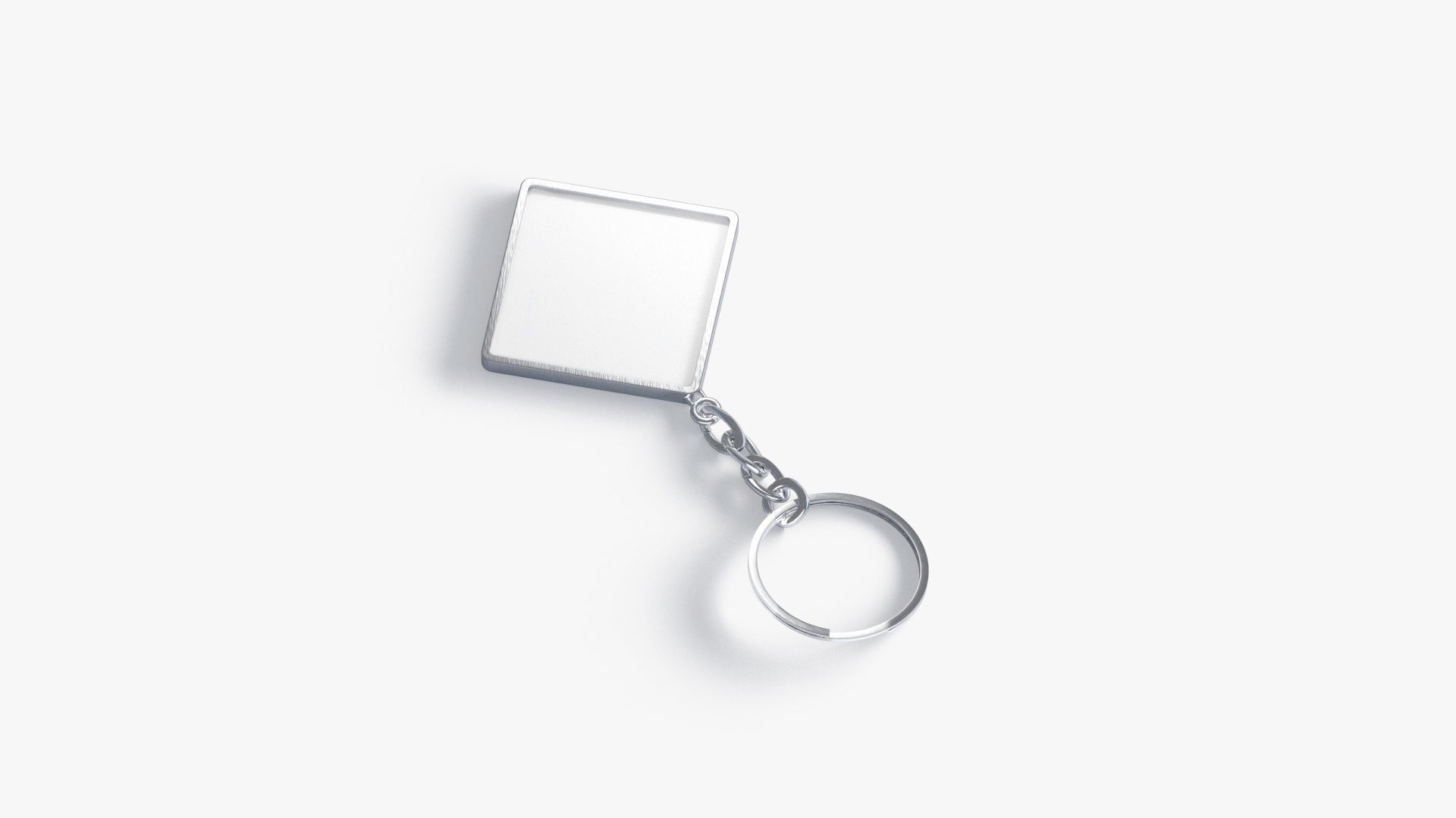 3D model White Rhombus Keychain - key tag holder VR / AR / low-poly ...