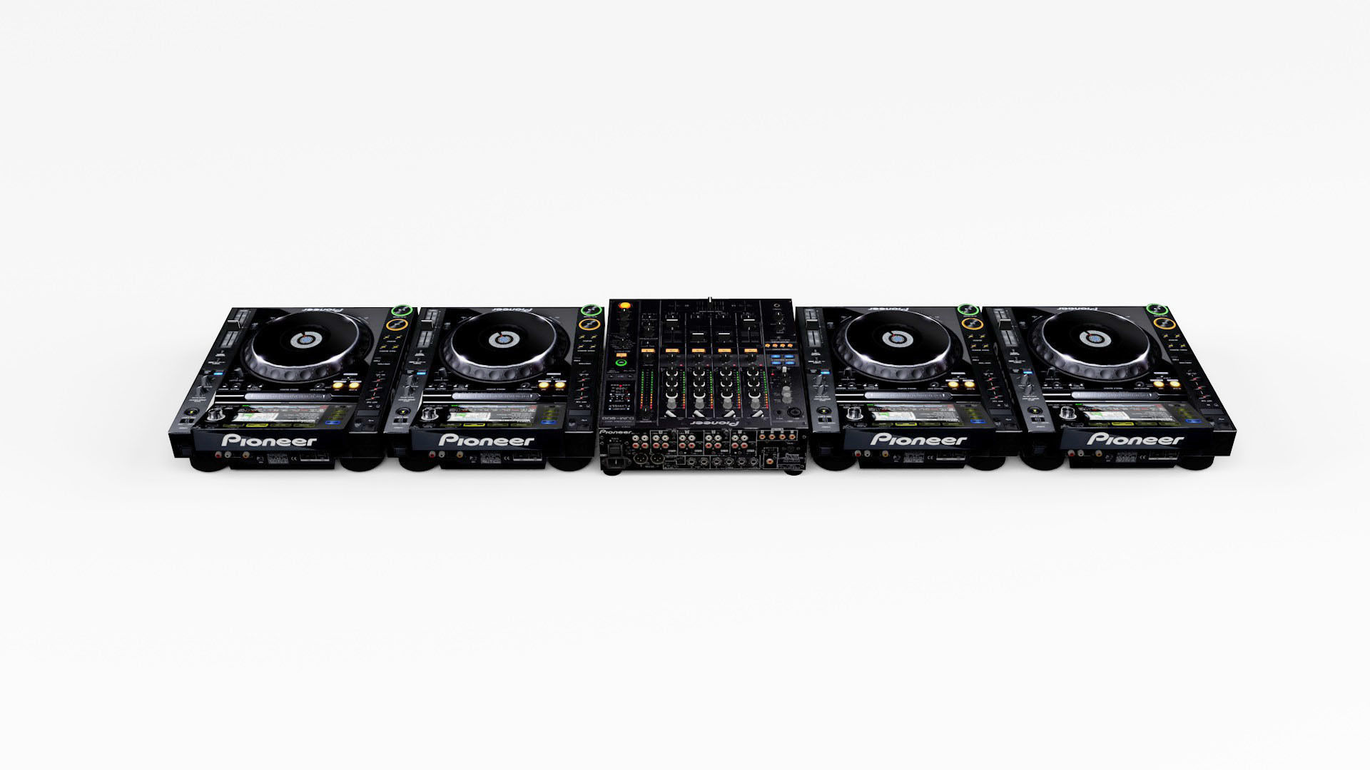 Pioneer CDJ DJM booth set 3D model | CGTrader