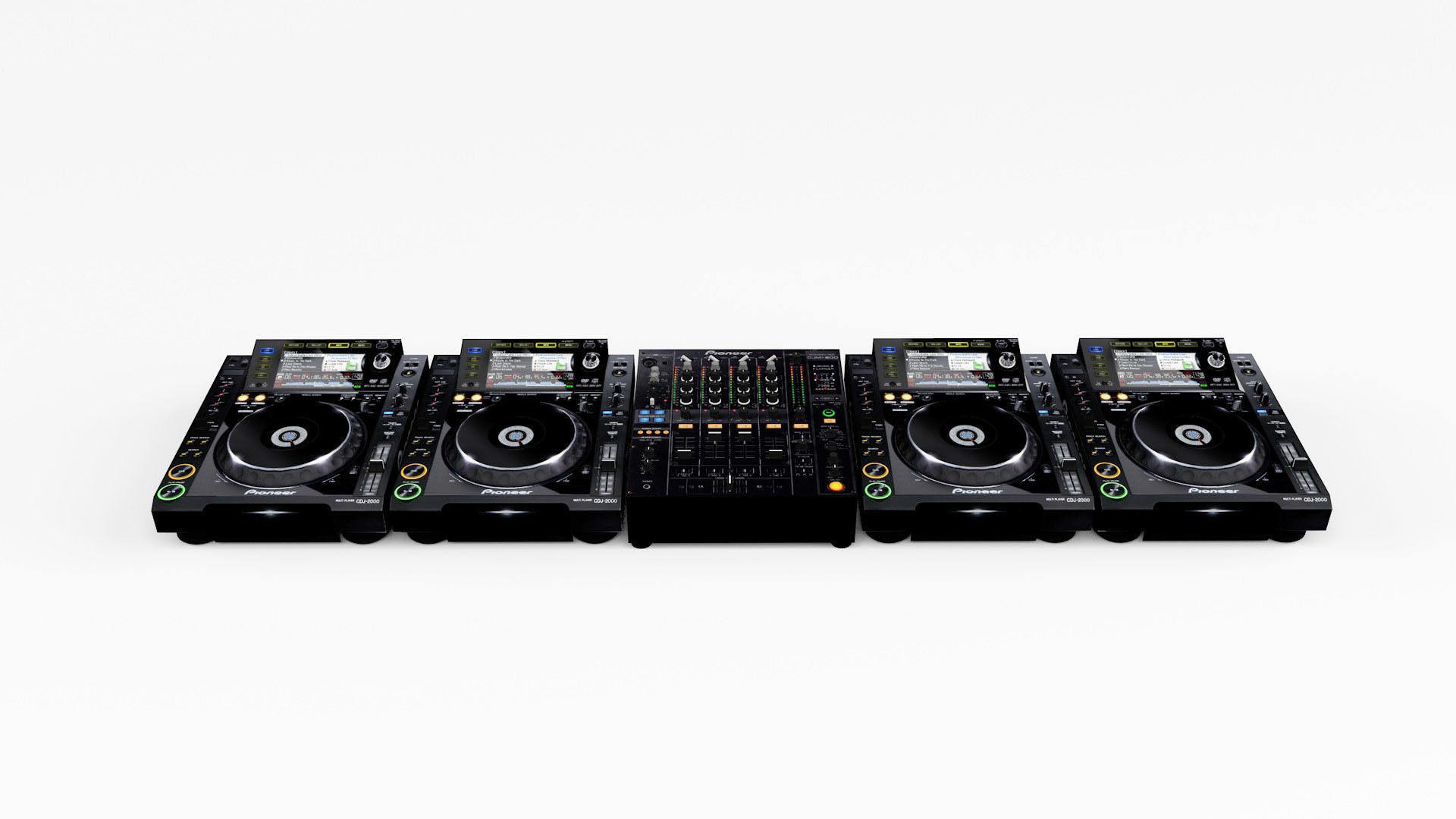 Pioneer CDJ DJM booth set 3D model | CGTrader