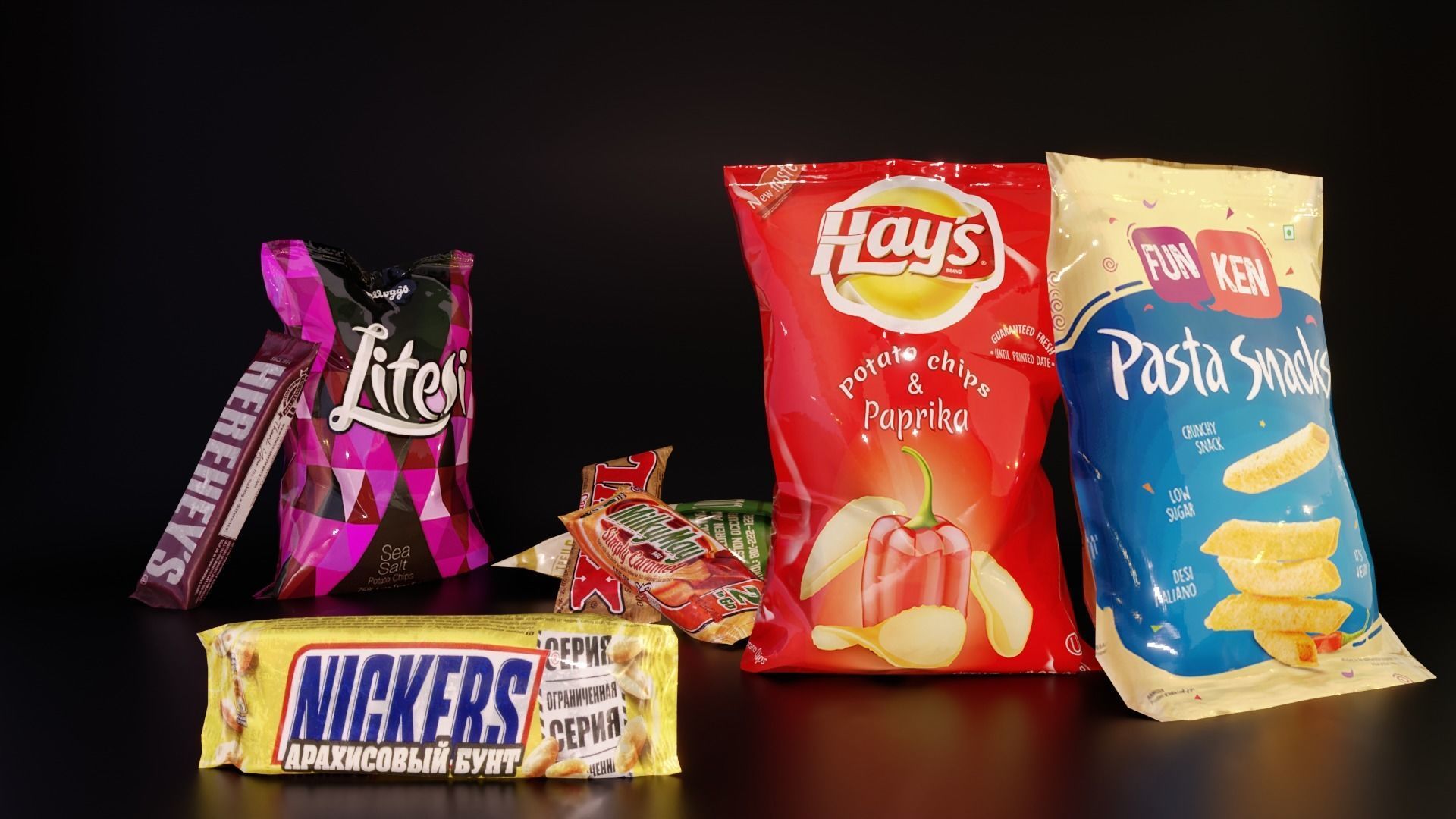 3D model Snacks bars packages VR / AR / low-poly | CGTrader