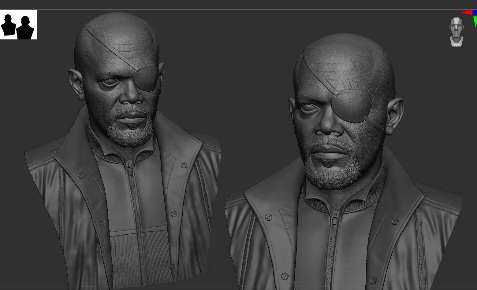 Nick Fury Bust 3D model 3D printable | CGTrader