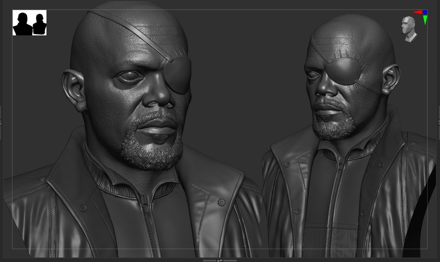Nick Fury Bust 3D model 3D printable | CGTrader