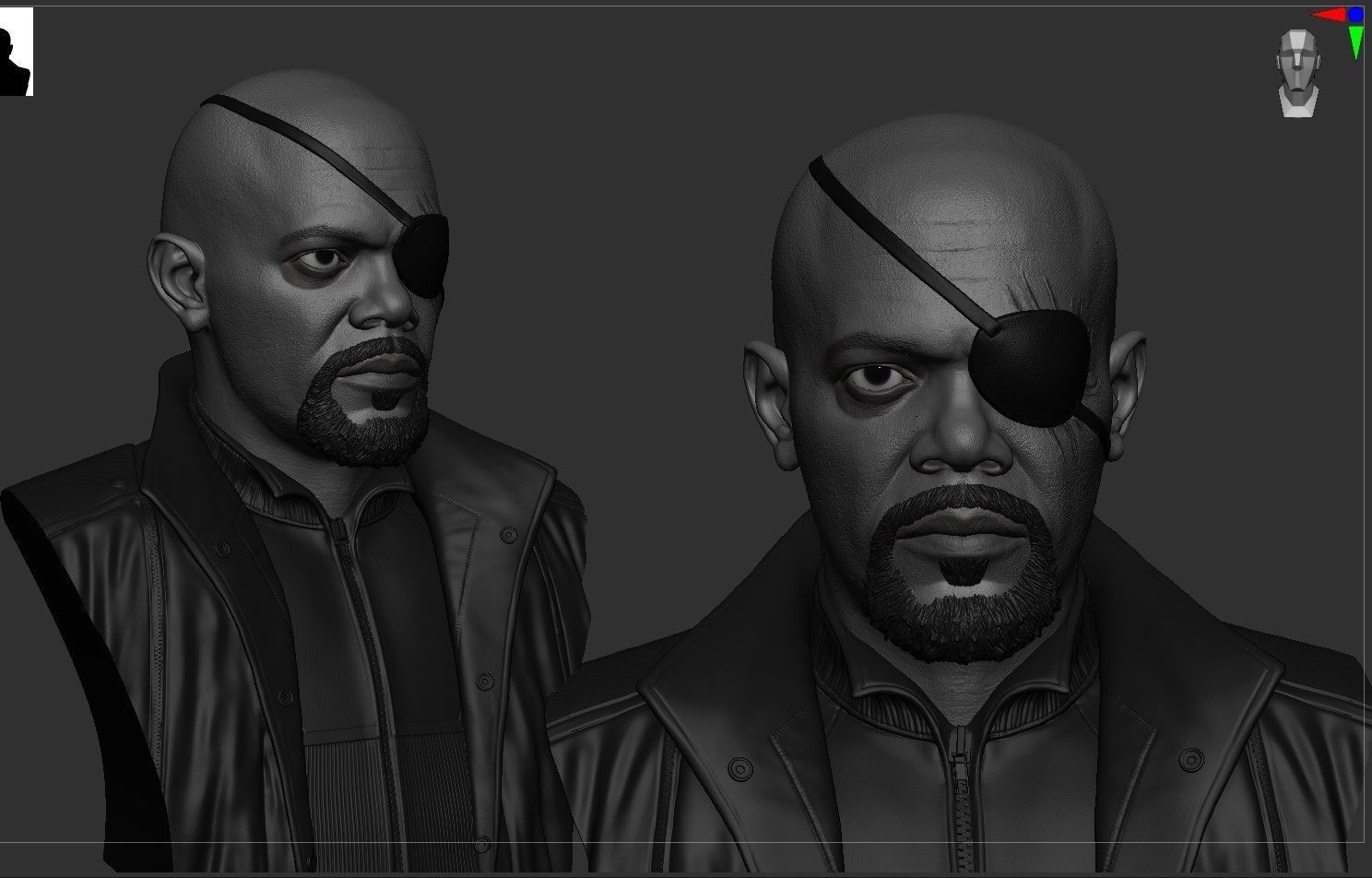 Nick Fury Bust 3D model 3D printable | CGTrader