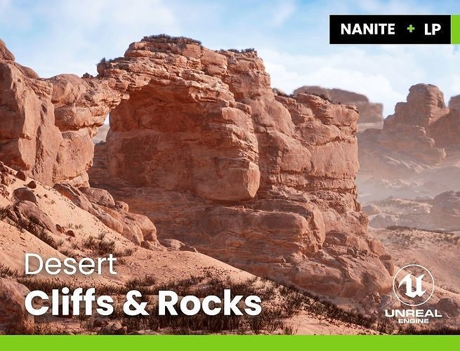 3D model Desert Sandstone Cliffs and Rocks Modular VR / AR / low-poly | CGTrader