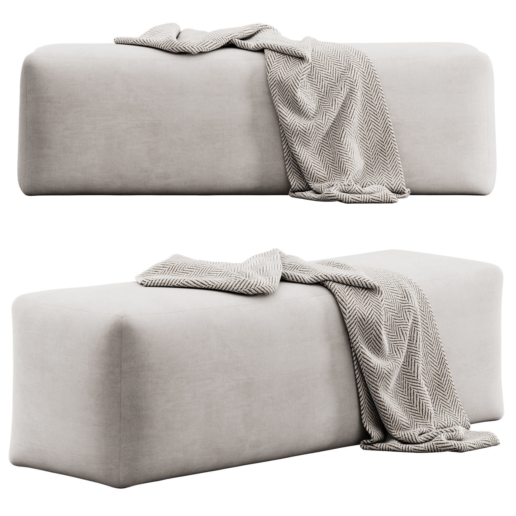 Rectangular bench 3D model | CGTrader