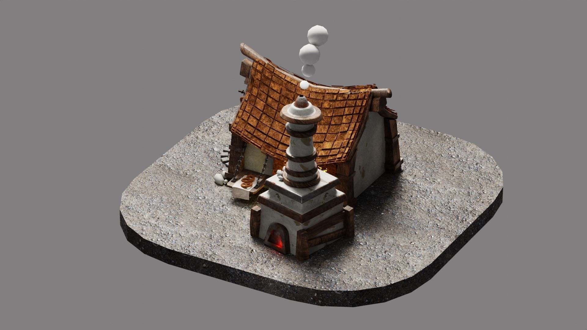 3D model Medieval bakery blender VR / AR / low-poly | CGTrader