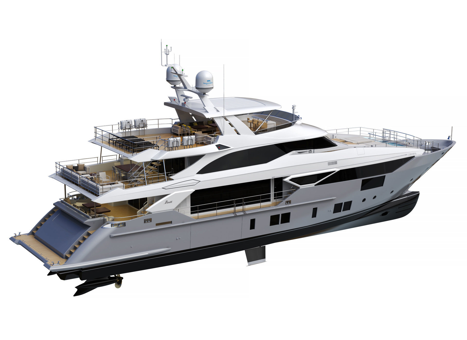 Luxury Motor Yacht Benetti BF125 3D model | CGTrader