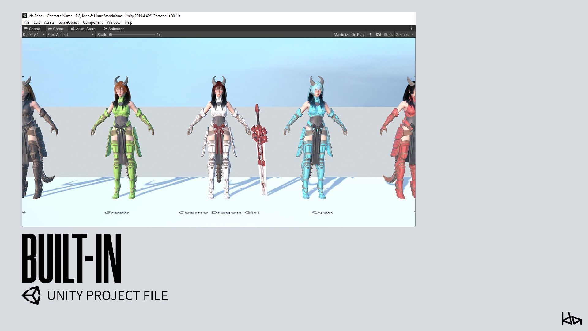 3D model Cosmo Dragon Girl - Game Ready VR / AR / low-poly | CGTrader