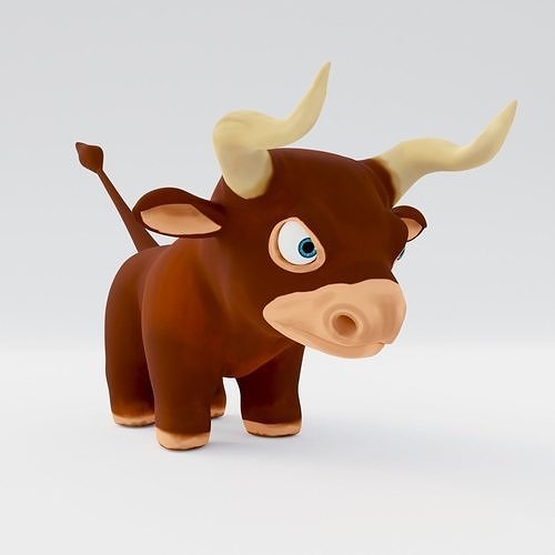 Bull Cartoon 3D model 3D model rigged | CGTrader