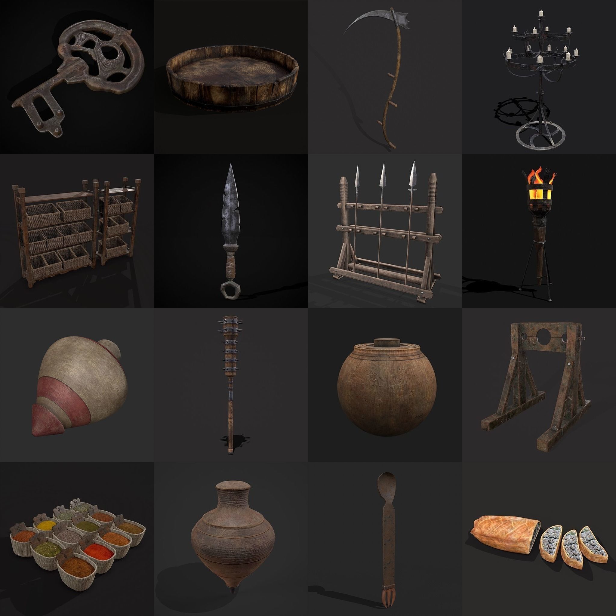 750 Medieval Props Pack 3D Model Collection | CGTrader