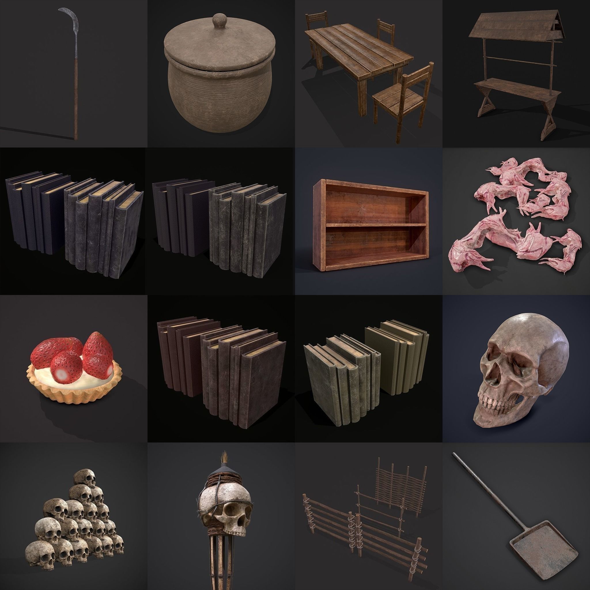 3D Model Collection 750 Medieval Props Pack VR / AR / low-poly | CGTrader