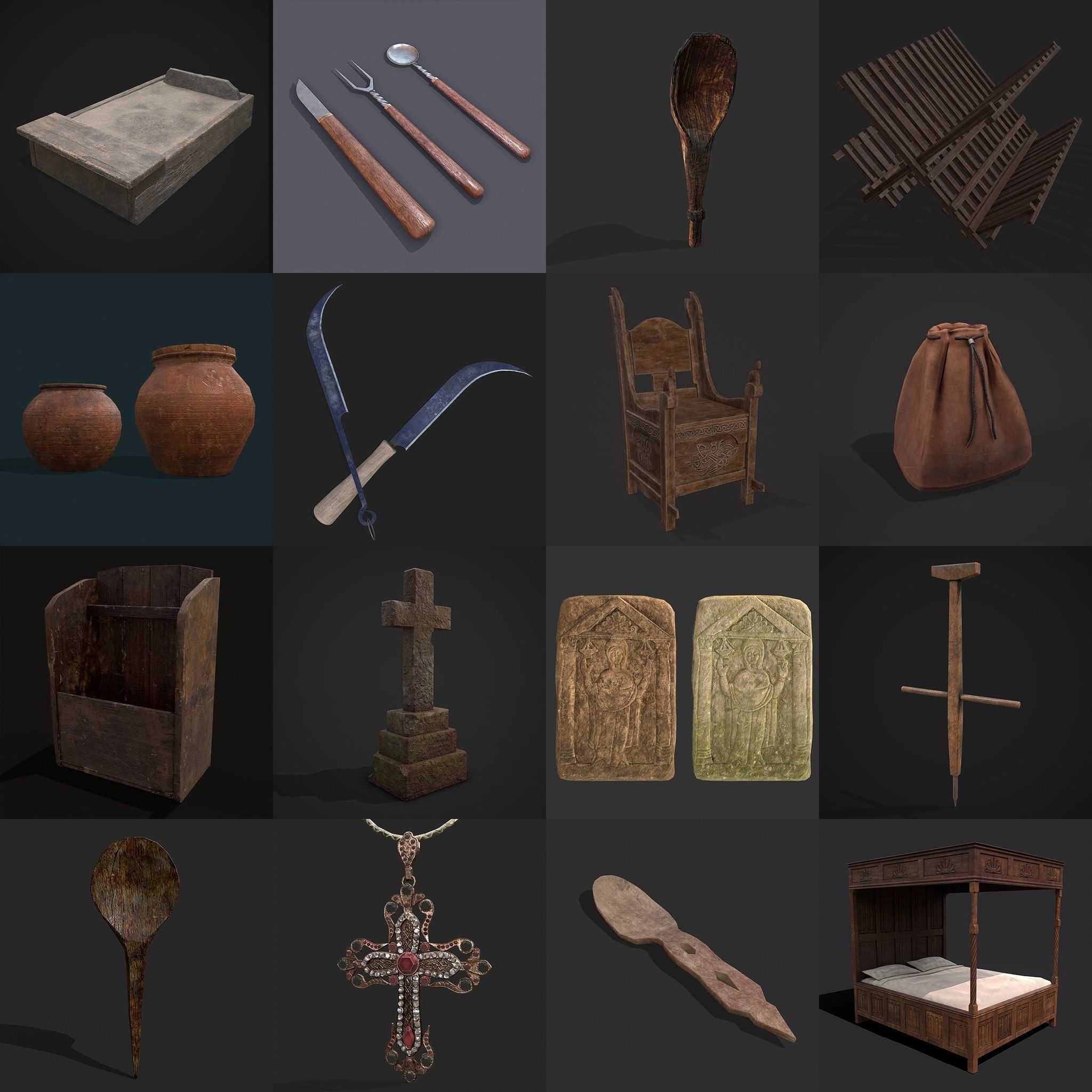 750 Medieval Props Pack 3D Model Collection | CGTrader