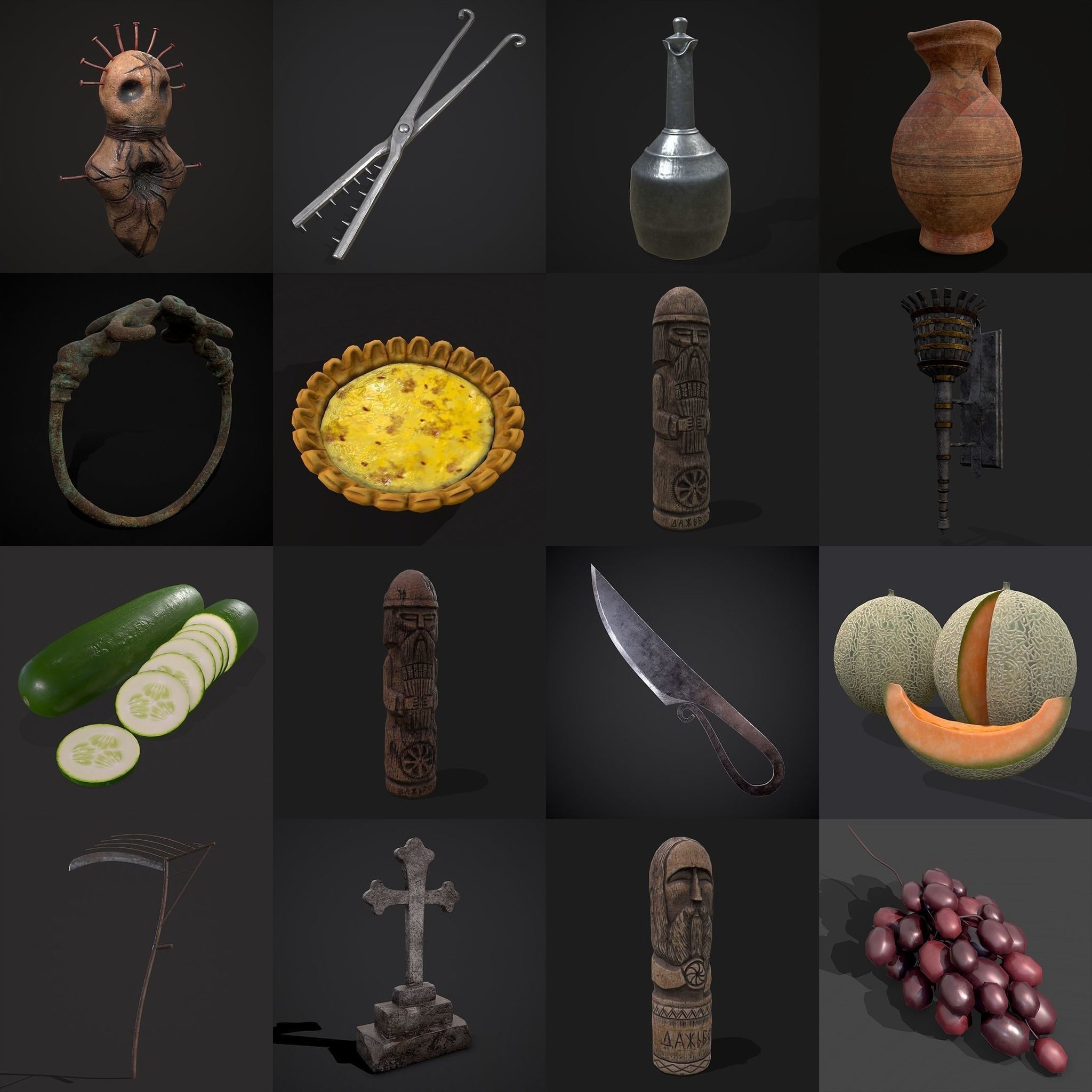 3D Model Collection 750 Medieval Props Pack VR / AR / low-poly | CGTrader
