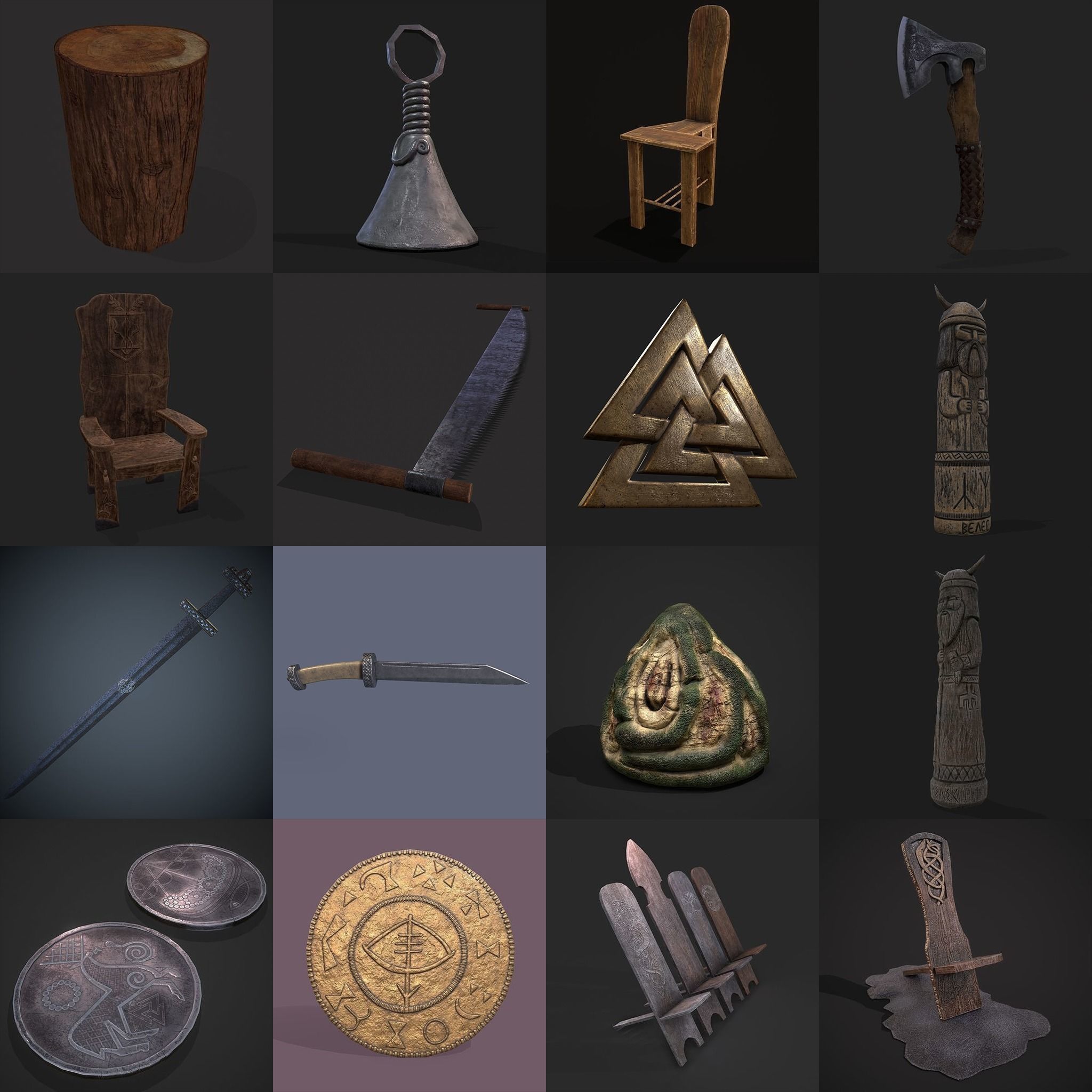 3D Model Collection 750 Medieval Props Pack VR / AR / low-poly | CGTrader