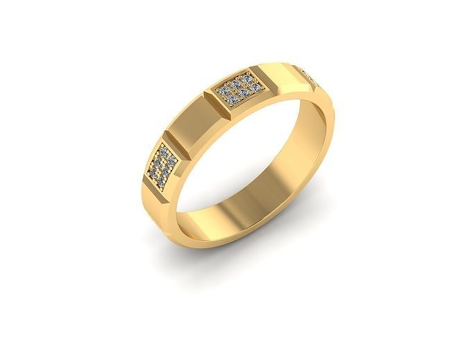 Gold ring with 36 gems 3D model 3D printable | CGTrader