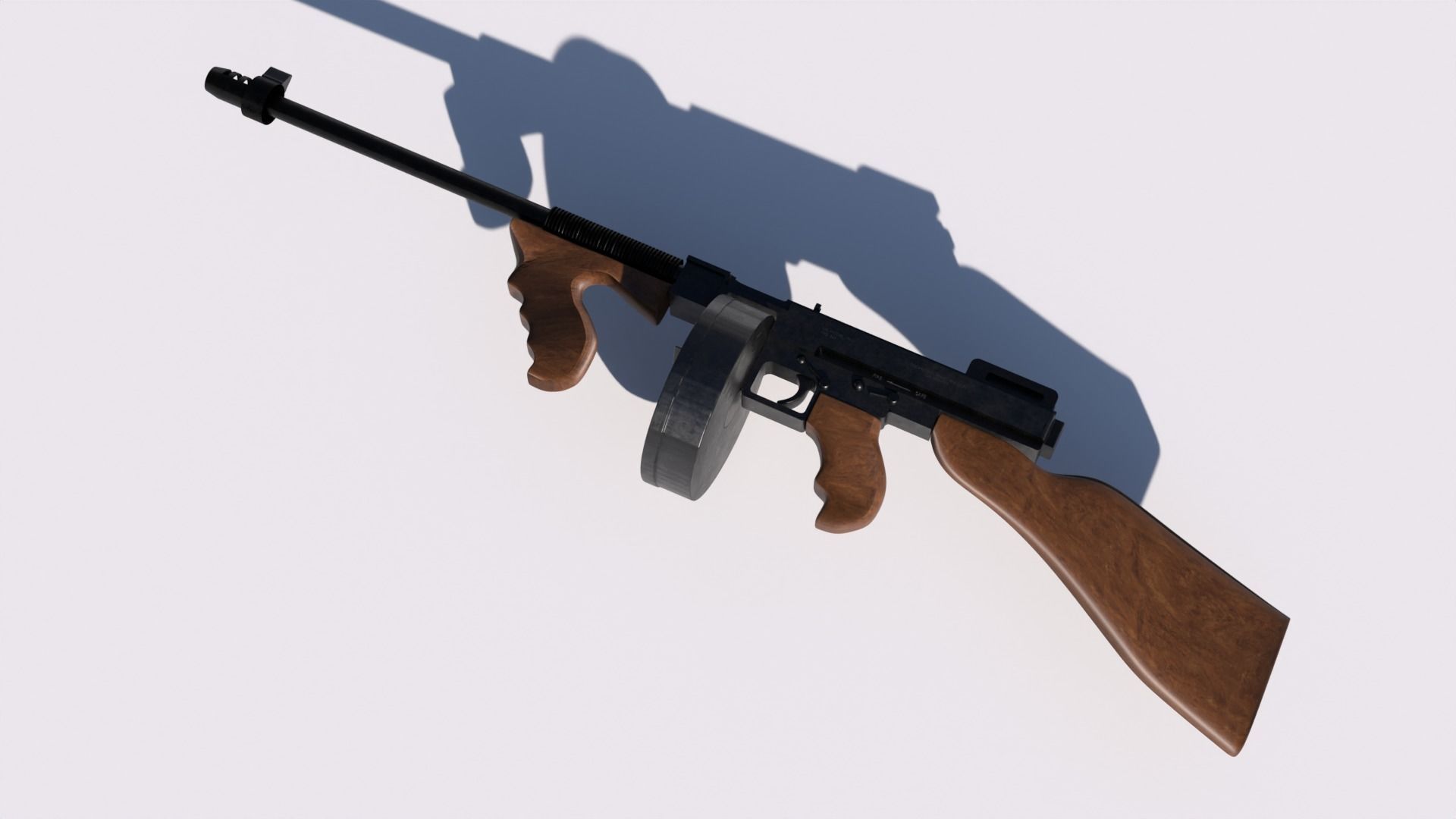 3D model low poly thompson gun VR / AR / low-poly | CGTrader