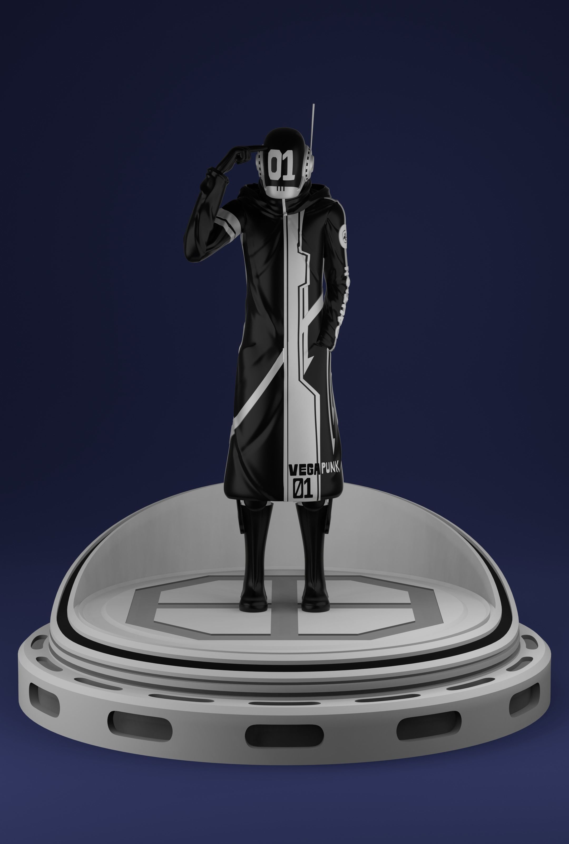 3D model ONE PIECE VEGAPUNK SHAKA FIGURE SCULPT VR / AR / low-poly ...