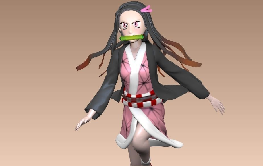 Demon slayer Nezuko 3D model 3D printable | CGTrader
