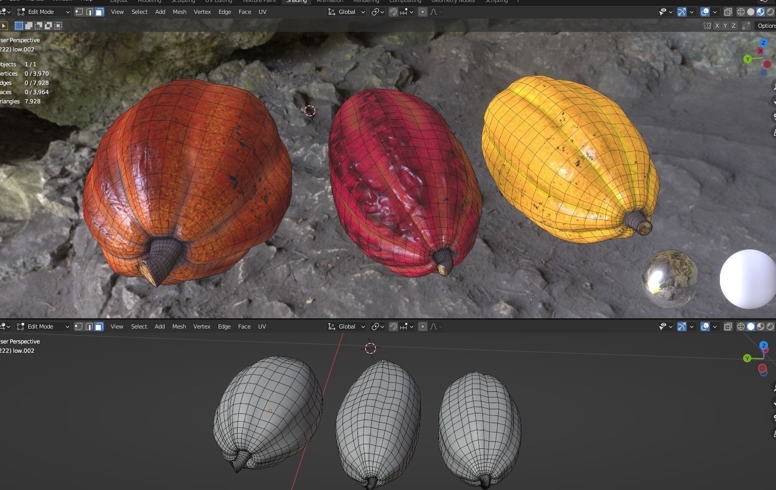 3D model Cocoa fruit VR / AR / low-poly | CGTrader
