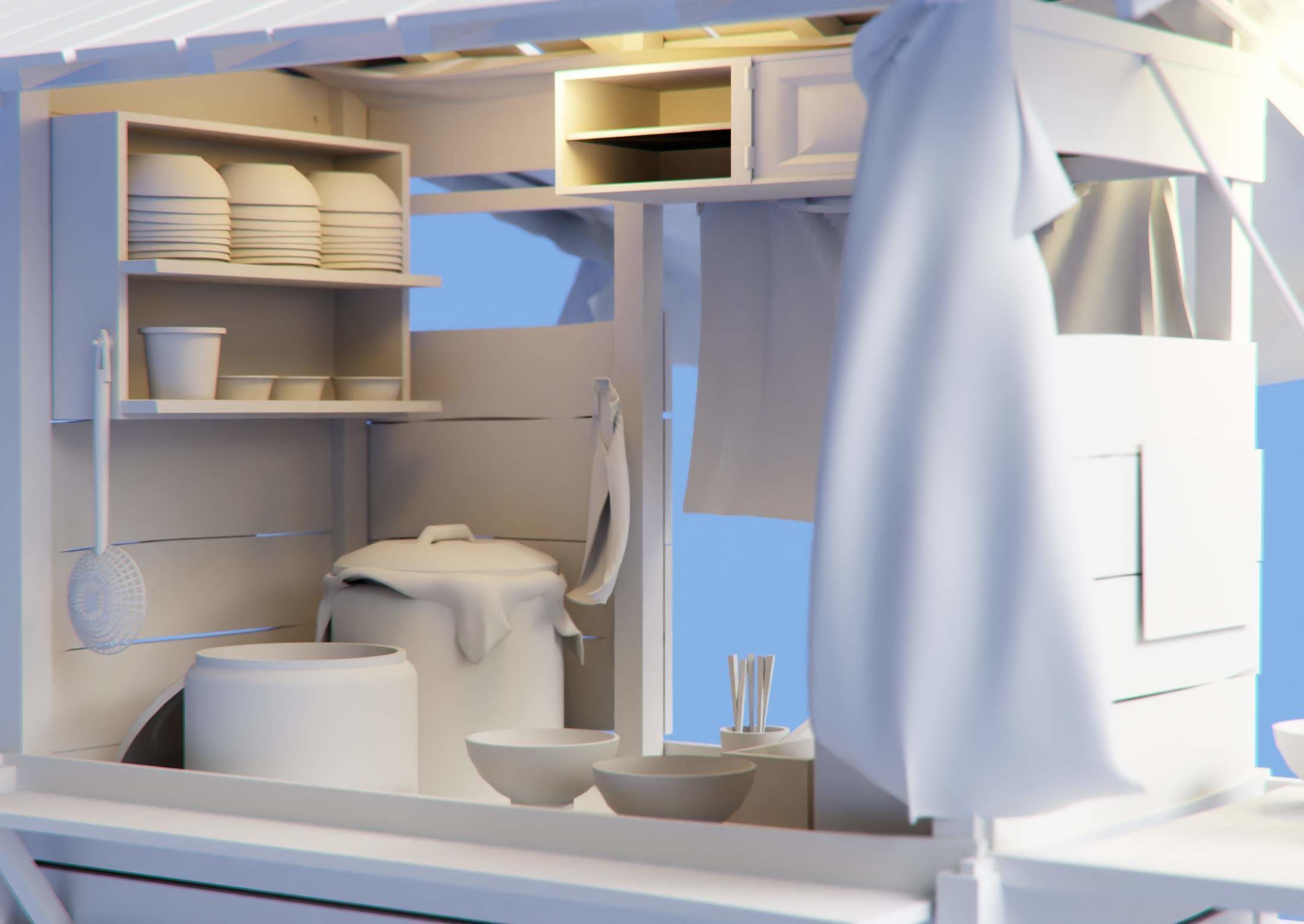 Japanese Ramen Stall free 3D model | CGTrader