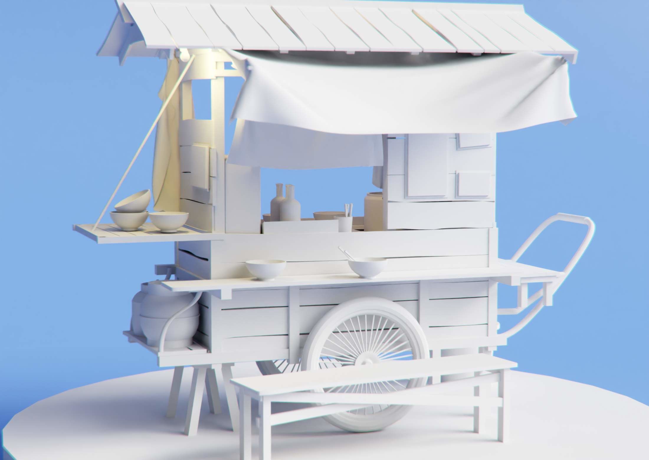 Japanese Ramen Stall free 3D model | CGTrader
