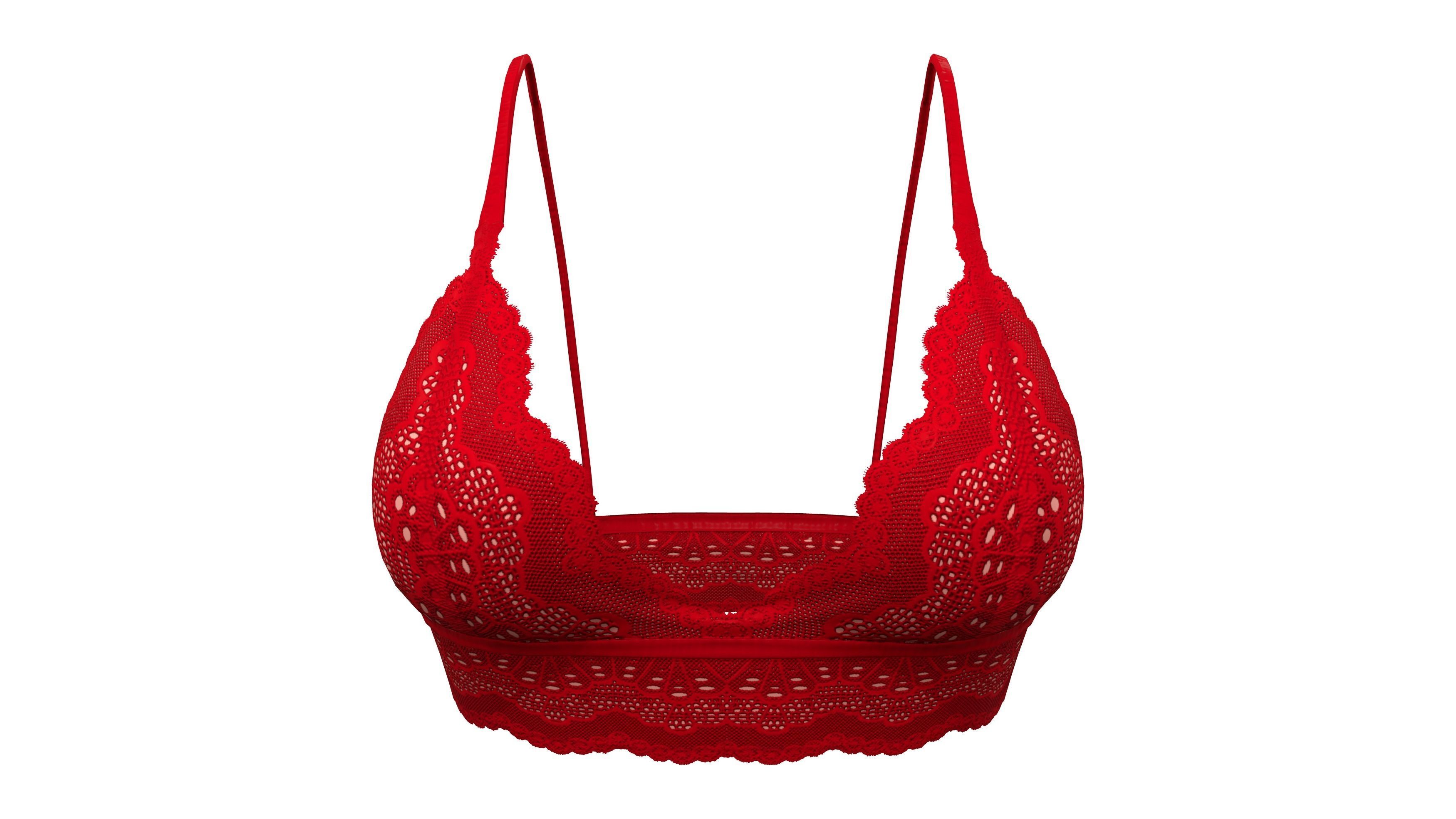 3D model Red Lace Bralet Top VR / AR / low-poly | CGTrader