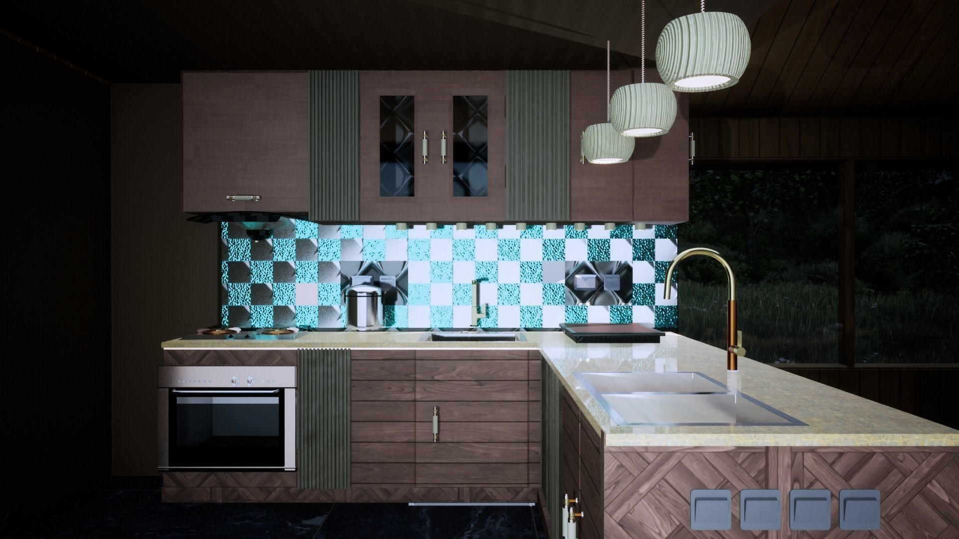 Alexander L-Shape Modular Kitchen 3D model | CGTrader