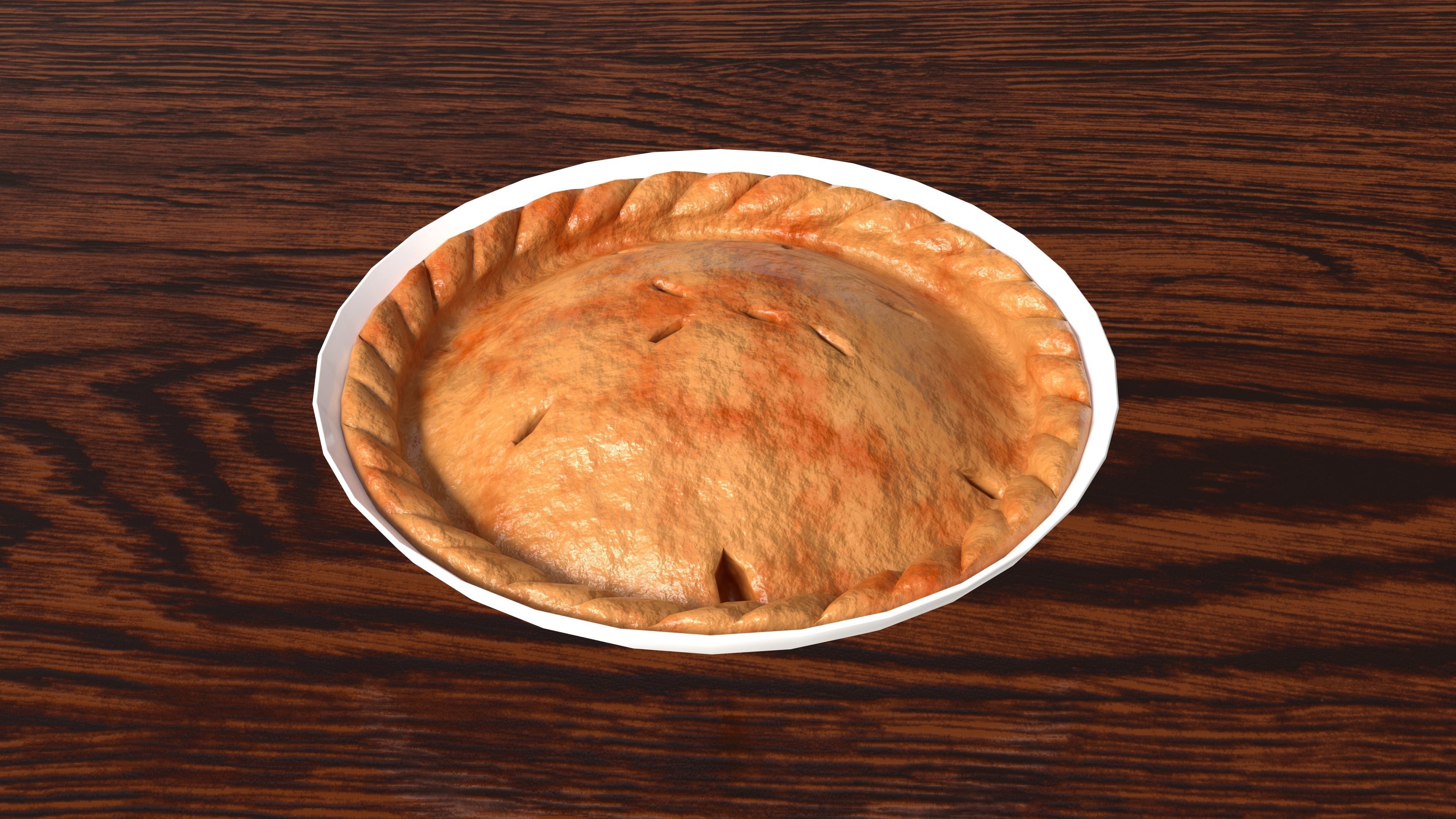 3D model pie 3d model apple on wooden table VR / AR / low-poly | CGTrader