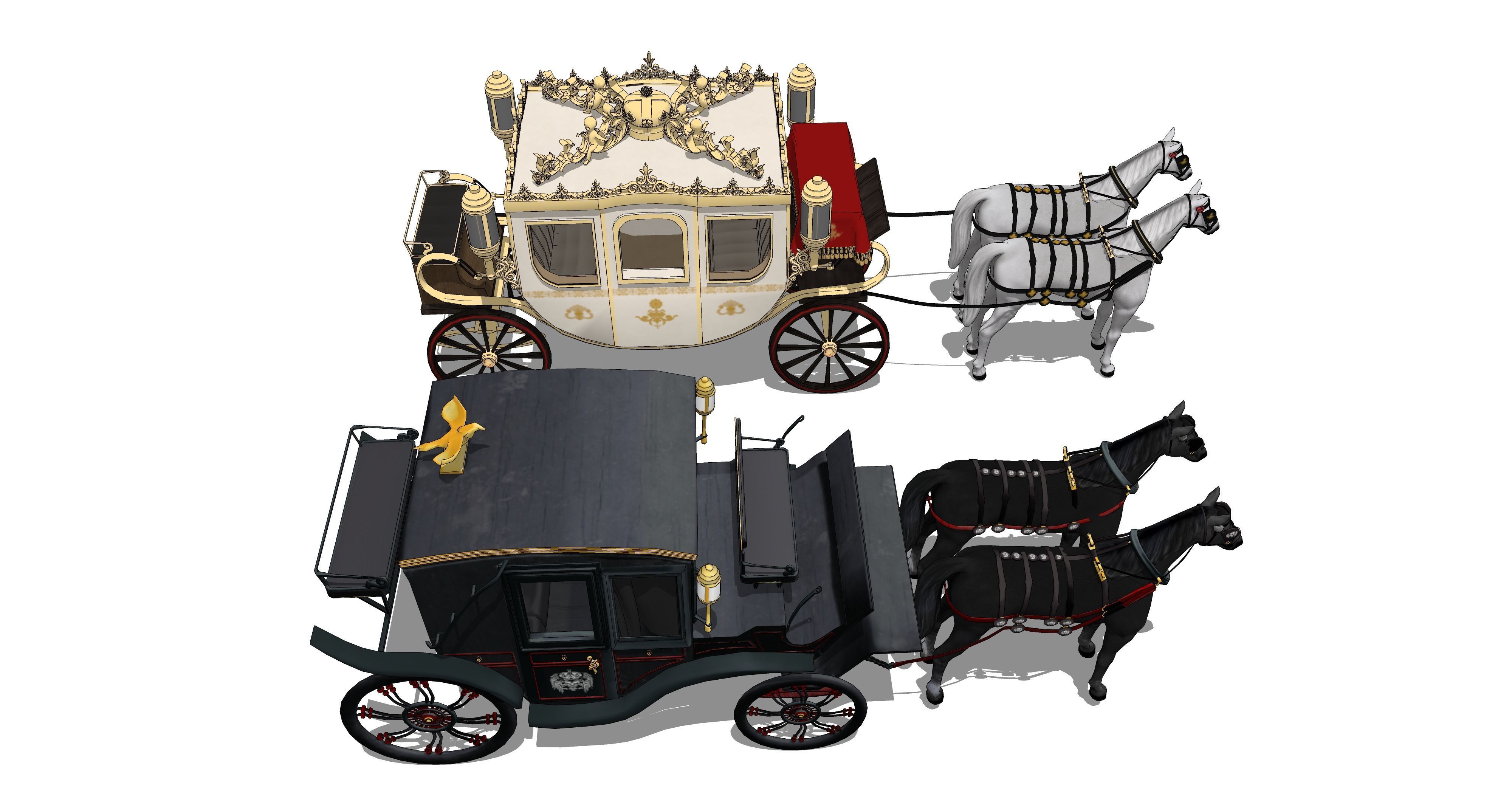 Classic Carriage 3D model | CGTrader
