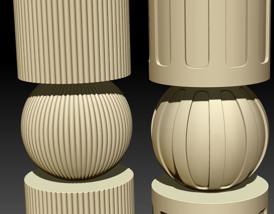 Striped line pillars 3D model 3D printable | CGTrader