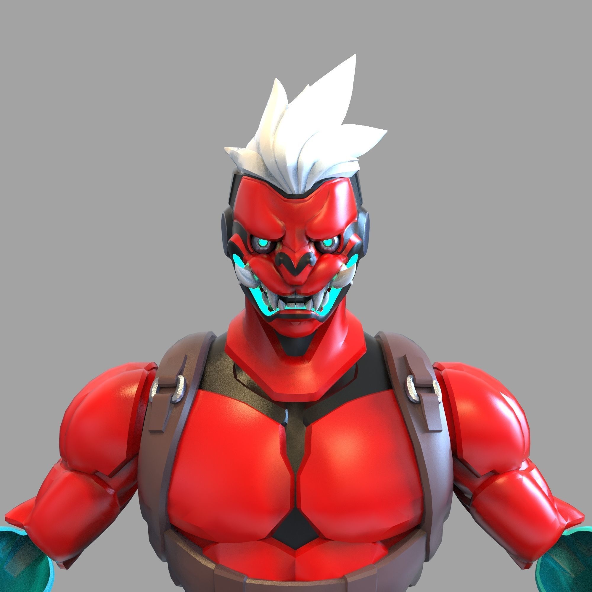 Genji Cyber Demon Overwatch 2 Wearable Armor with 4 Masks 3D model 3D ...