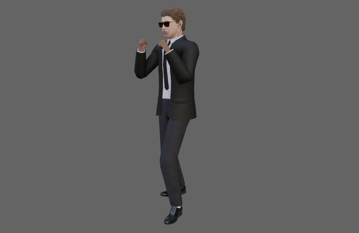 3D model Man in Suit - Bodyguard Animated - Seguranca de Terno VR / AR ...