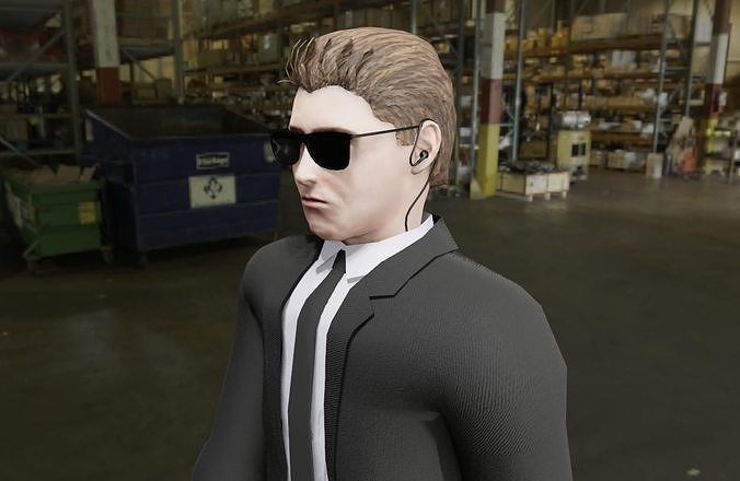 3D model Man in Suit - Bodyguard Animated - Seguranca de Terno VR / AR ...