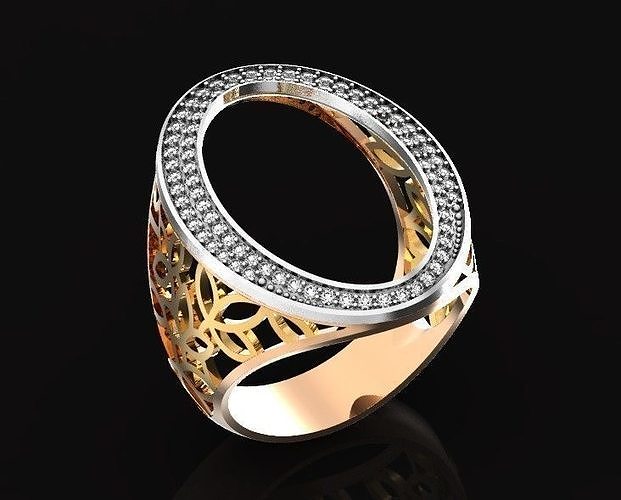 elegant womens ring pattern on the sides 798 3D model 3D printable | CGTrader