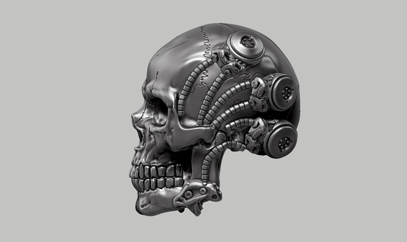skull robot head a63 3D model 3D printable | CGTrader