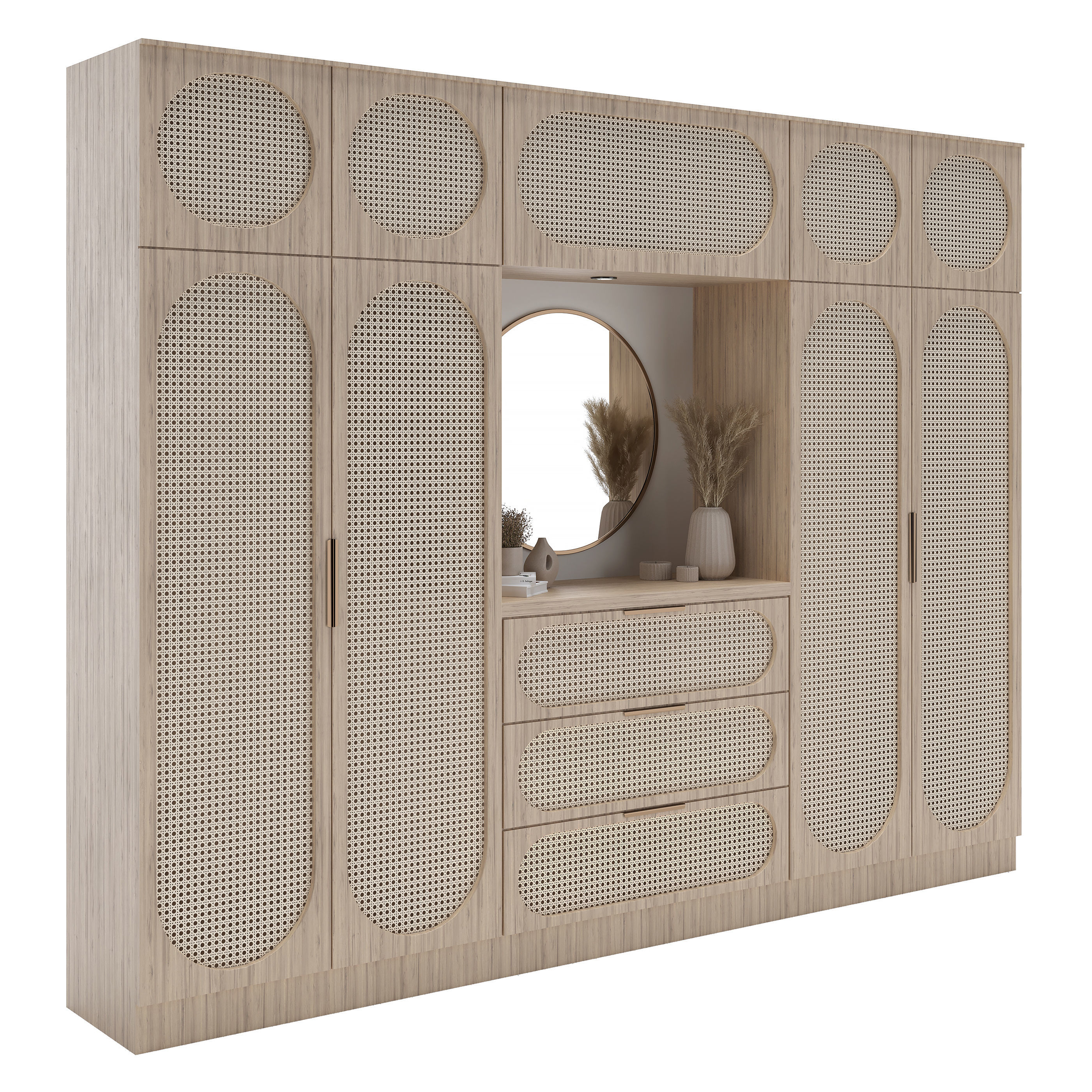 Rattan Wardrobe Furniture 01 3D model | CGTrader