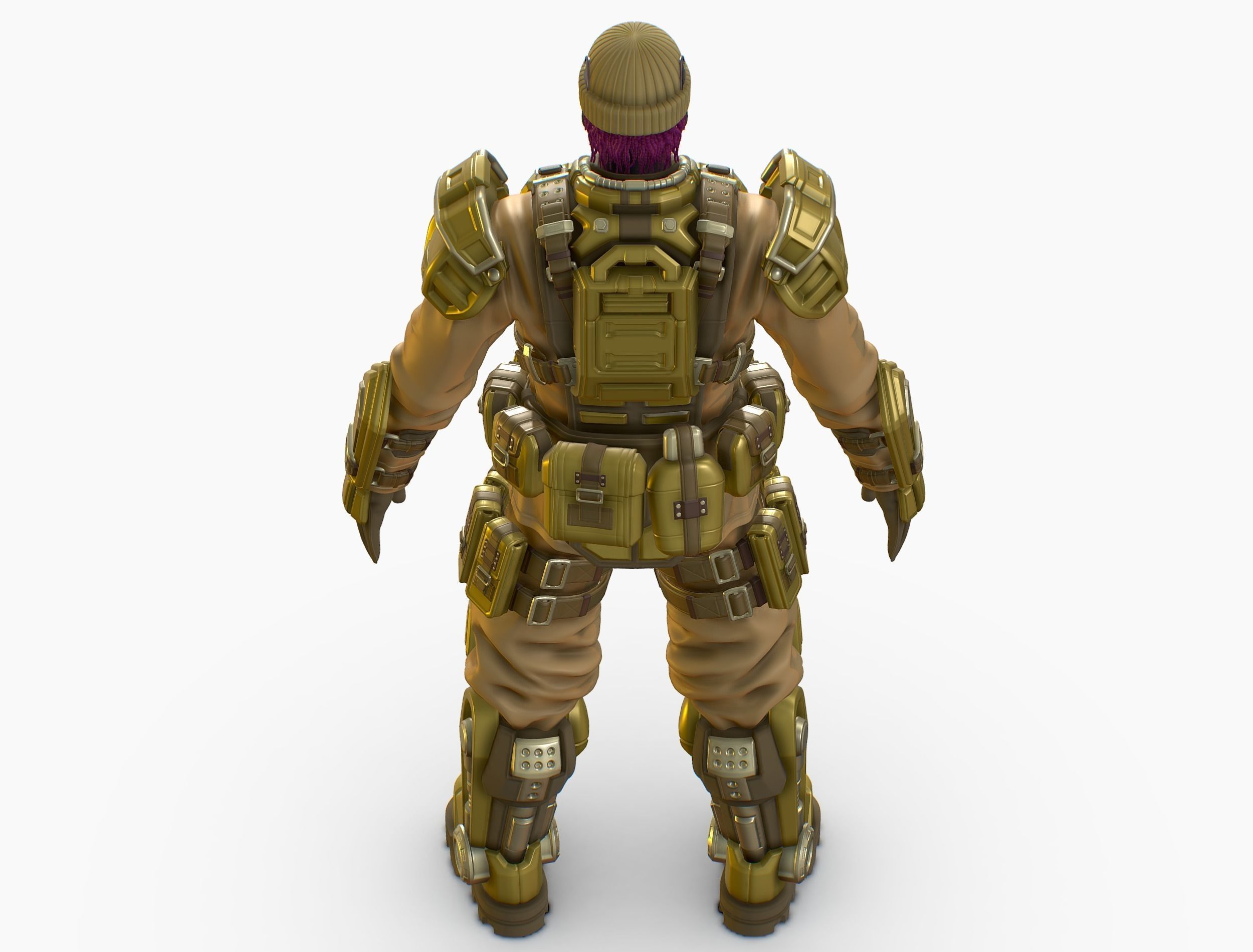 High Poly Man Military Heavy Armor Future 3D model | CGTrader