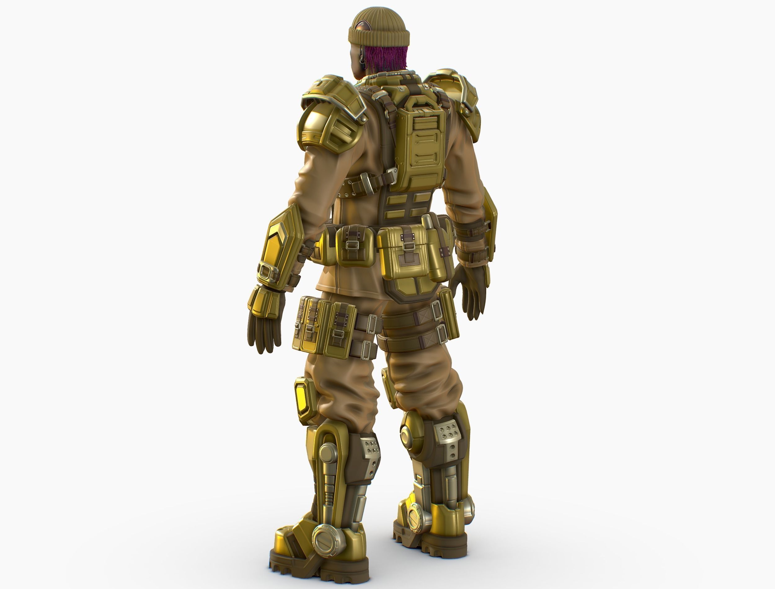 High Poly Man Military Heavy Armor Future 3D model | CGTrader