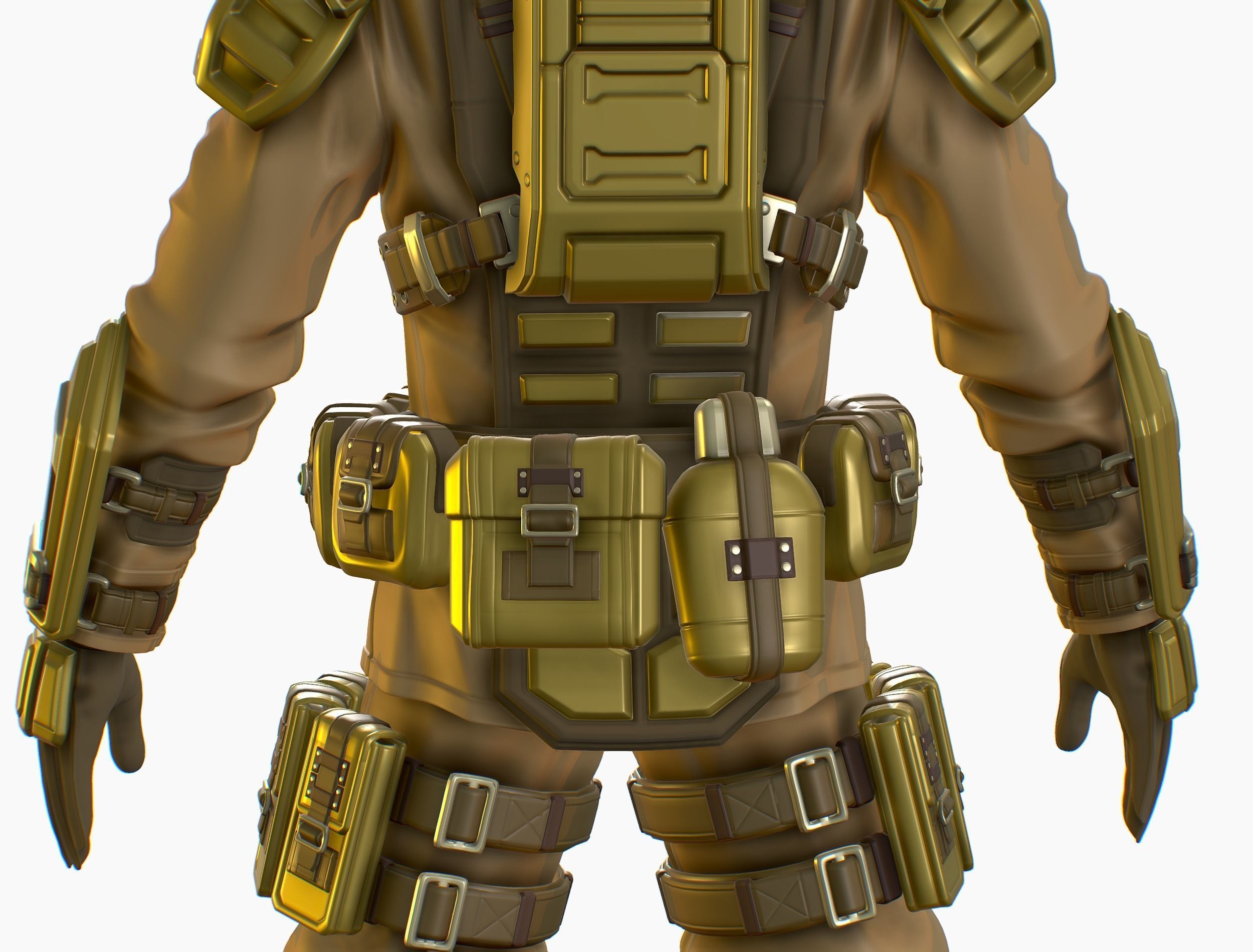 High Poly Man Military Heavy Armor Future 3D model | CGTrader