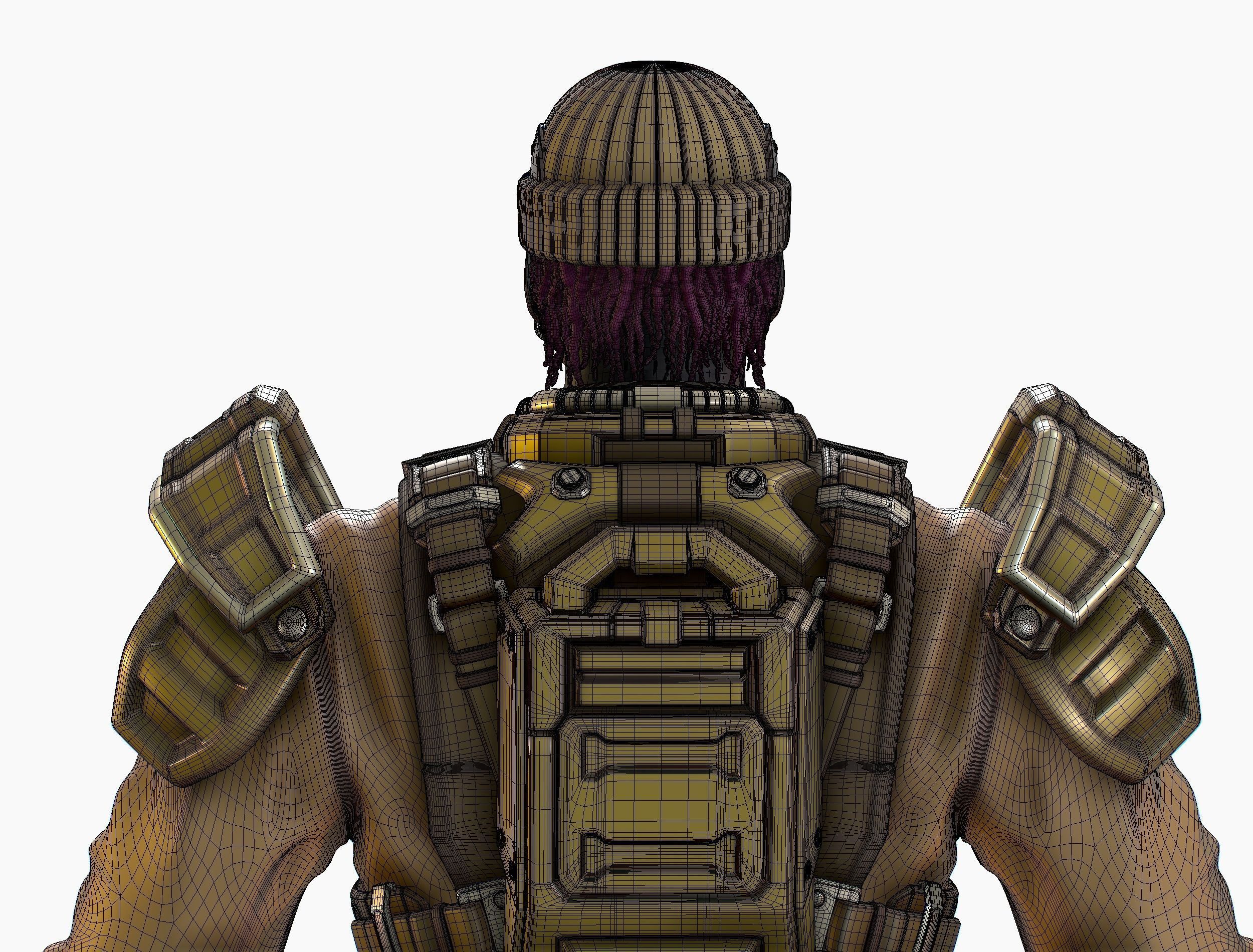 High Poly Man Military Heavy Armor Future 3D model | CGTrader