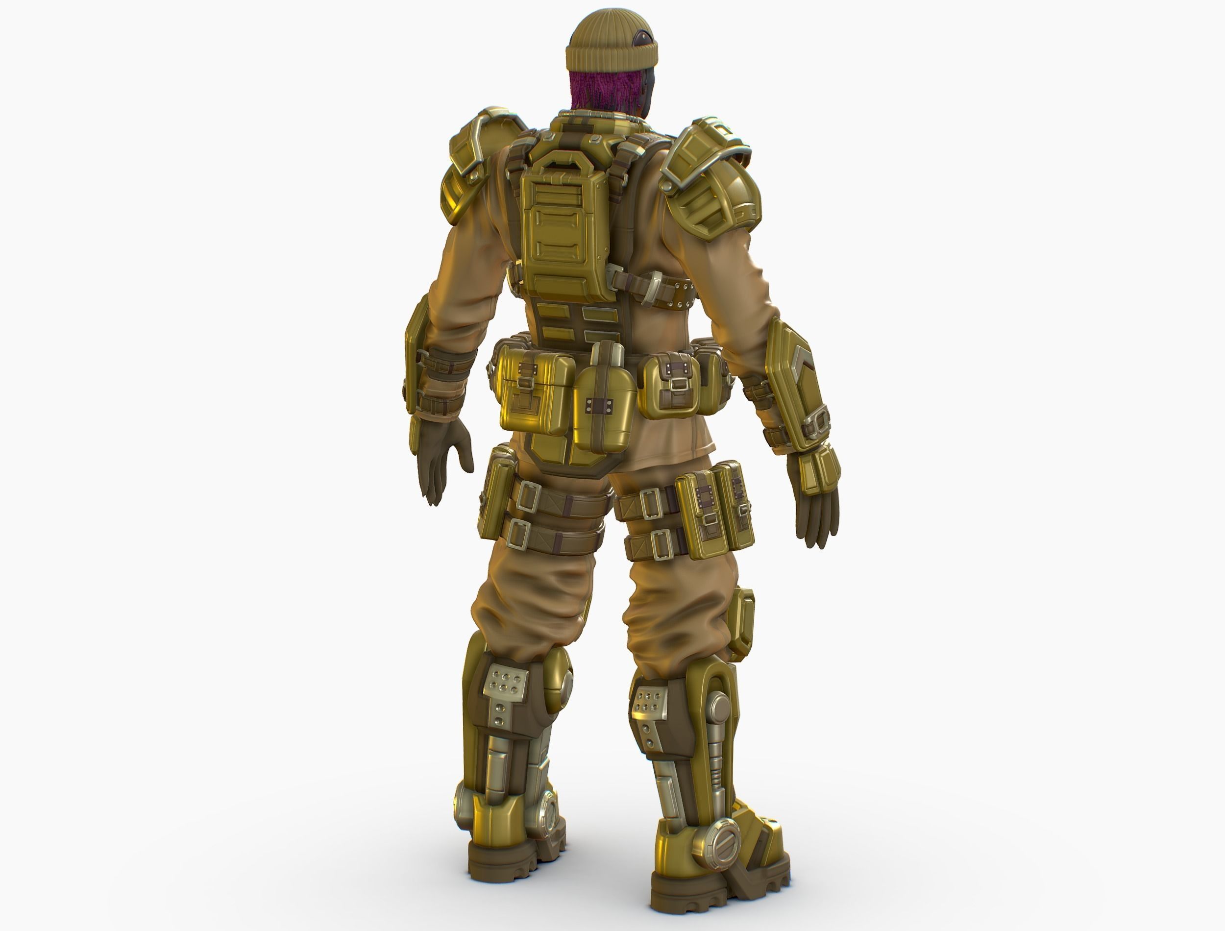 High Poly Man Military Heavy Armor Future 3D model | CGTrader