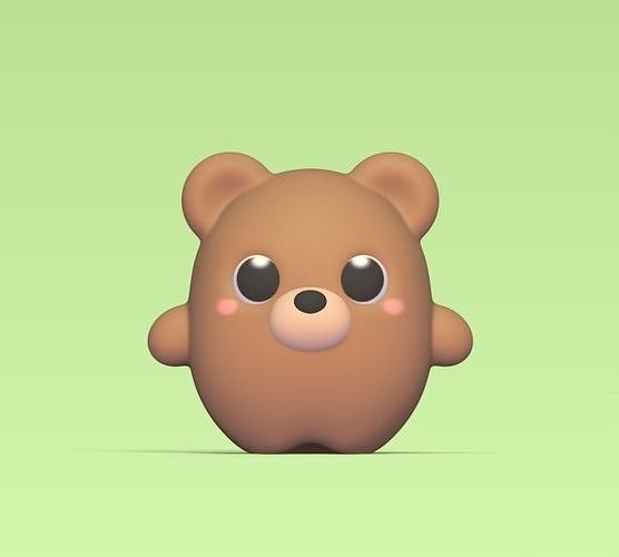 Little Round Bear 3D model 3D printable | CGTrader
