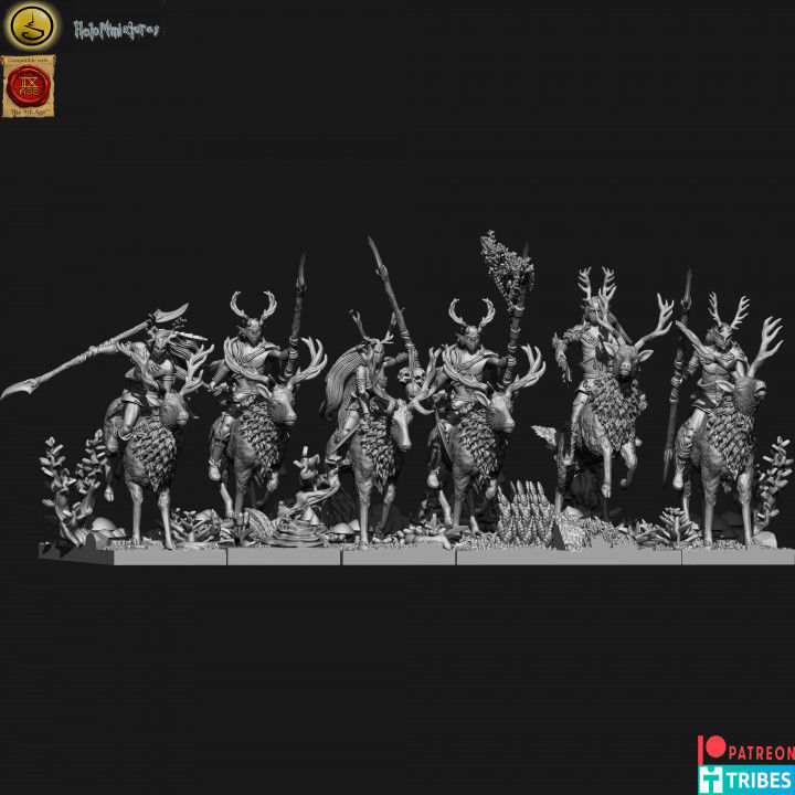 Wood elves wild huntsmen stag riders 3D model 3D printable | CGTrader