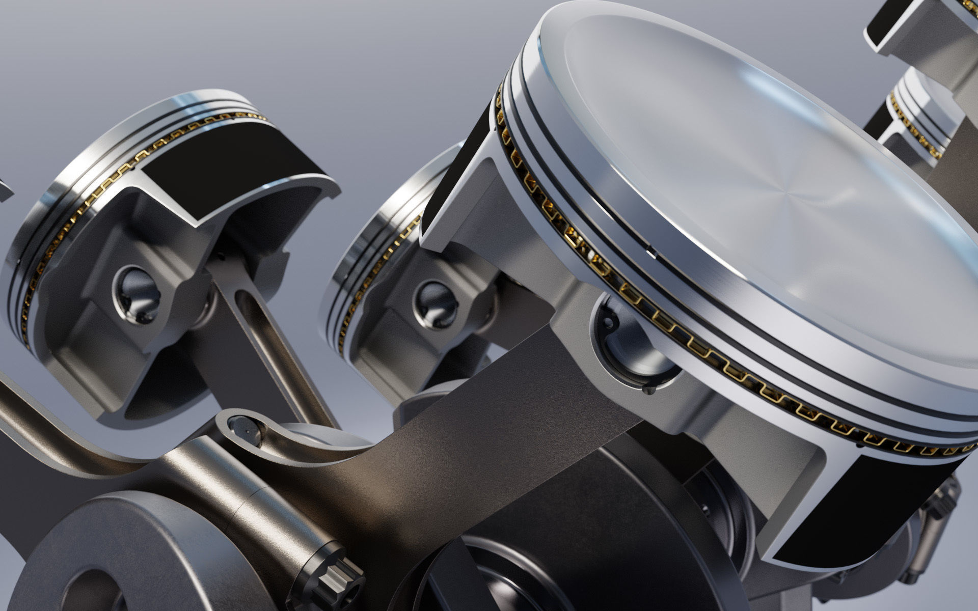 Animated V8 Engine 3D model animated rigged | CGTrader