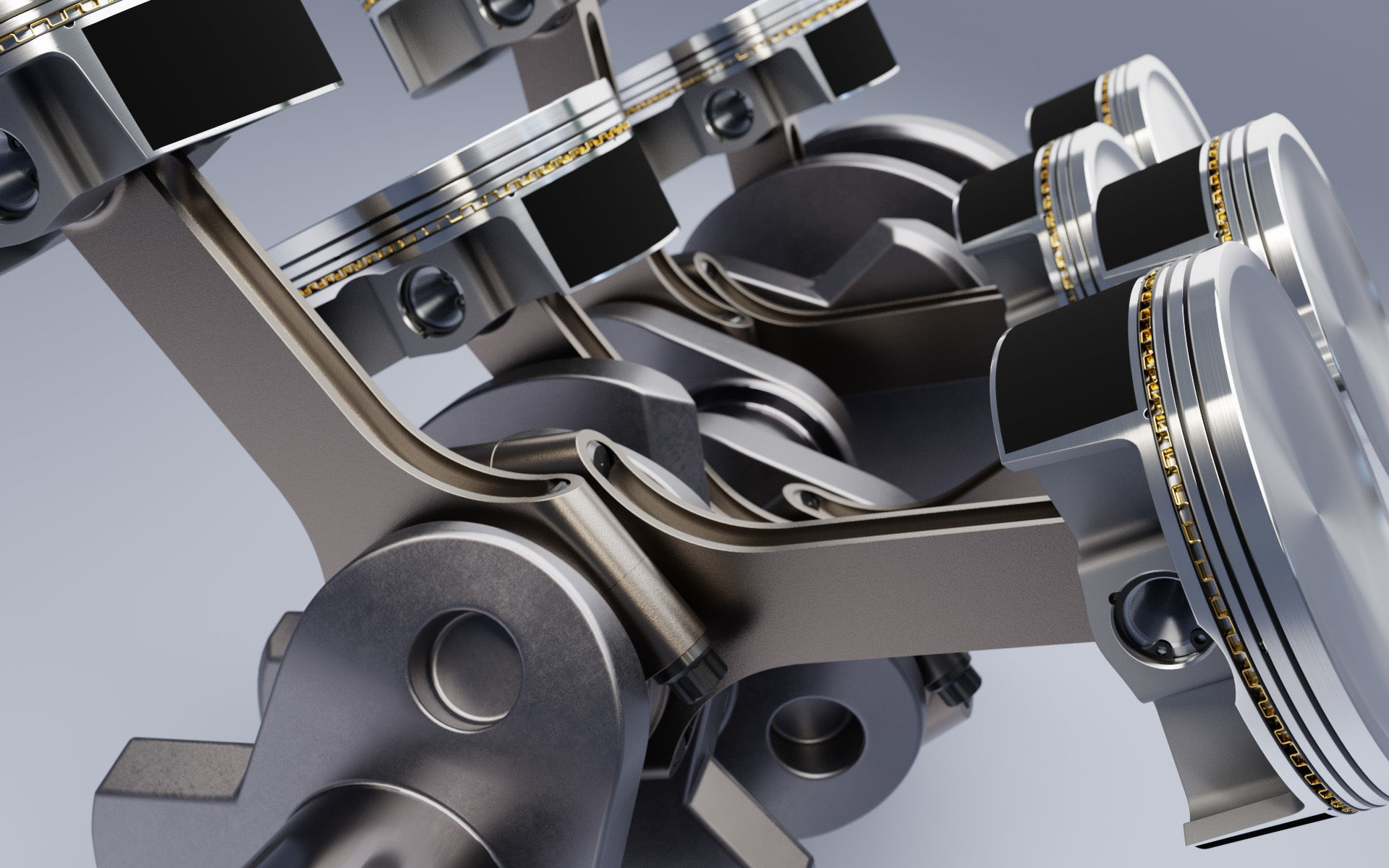 Animated V8 Engine 3D model animated rigged | CGTrader