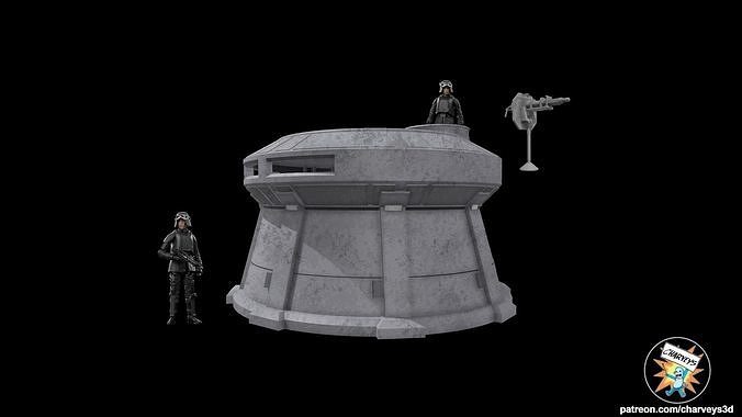Star Wars Aldhani Imperial Bunker for action figures 3D model 3D ...