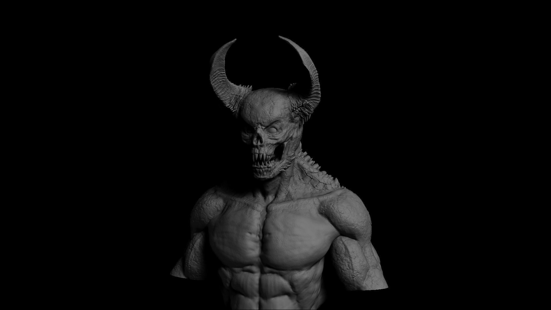 Demon Statue 3D model 3D printable | CGTrader